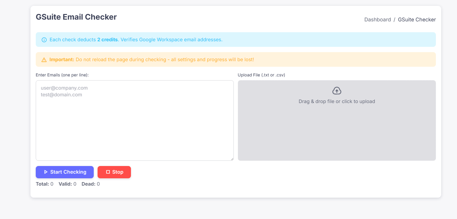 GSuite Email Checker | SpamTools Features | SpamTools
