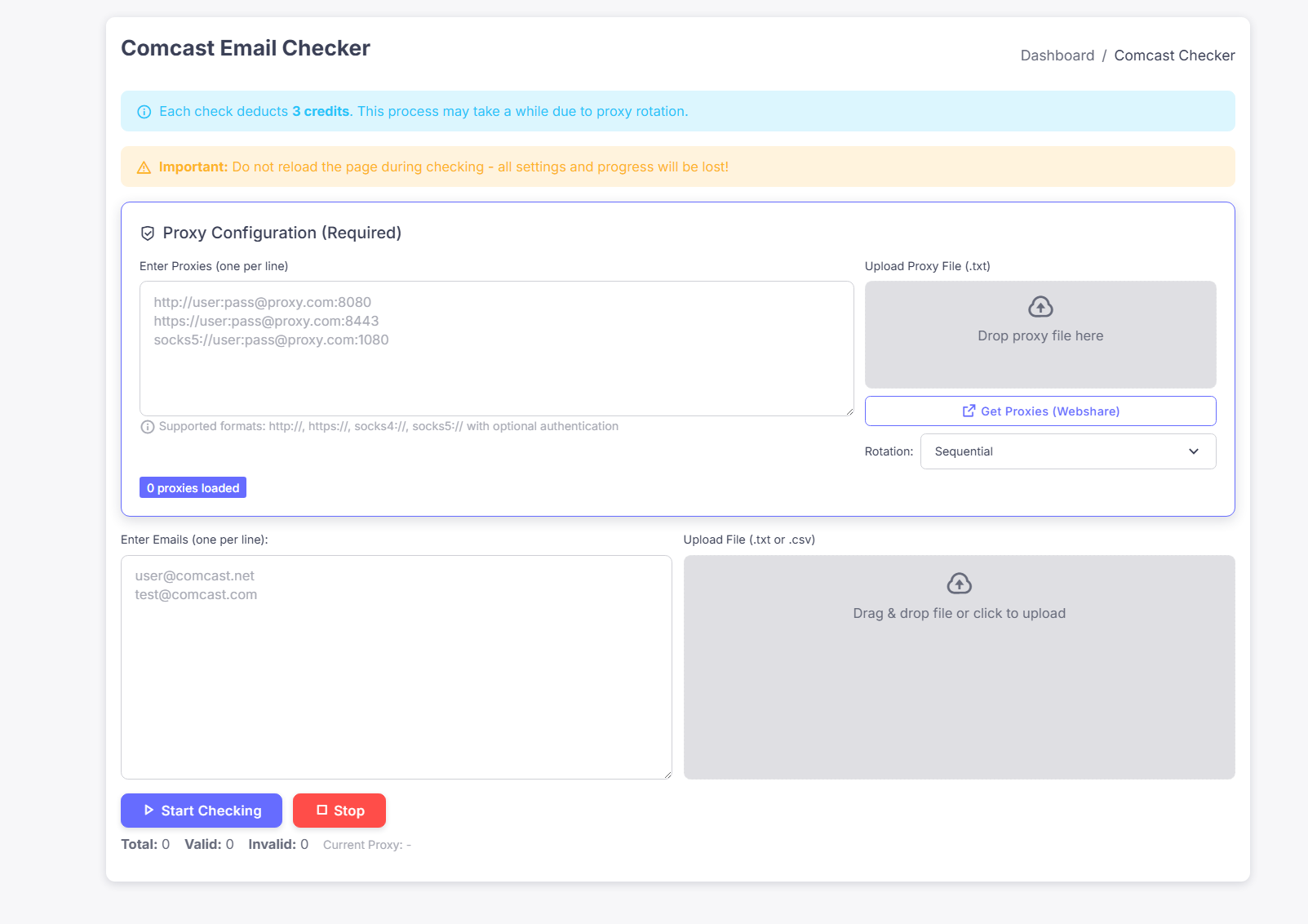 Comcast Email Checker | SpamTools Features | SpamTools